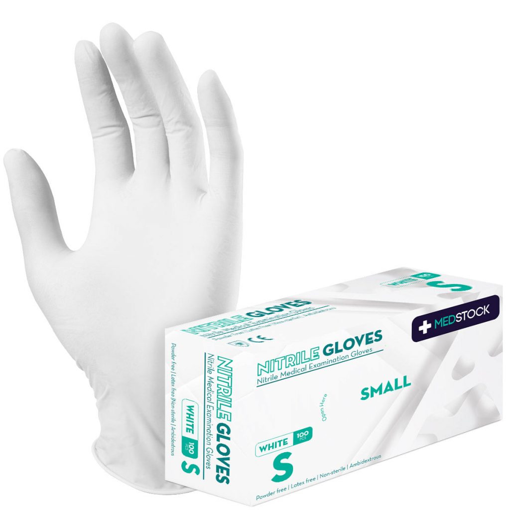 White Nitrile Medical Examination Gloves - Medstock